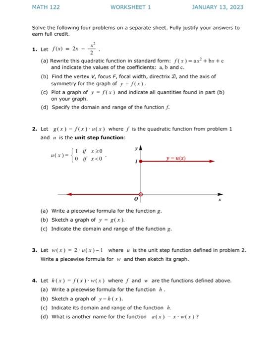 Solved Solve the following four problems on a separate | Chegg.com