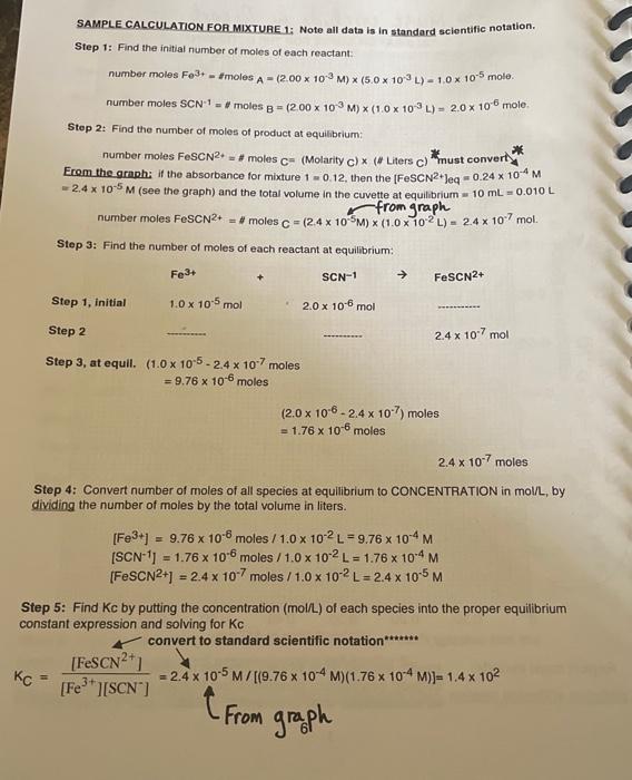 Solved CALCULATIONS: (see sample calculation included p 6) | Chegg.com