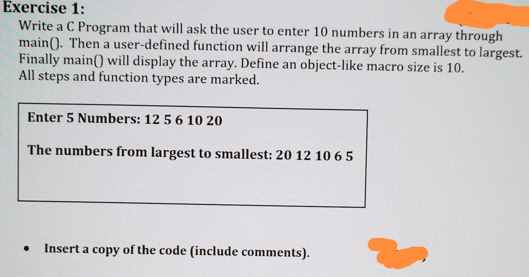 Solved Exercise 1 Write A C Program That Will Ask The User 4706