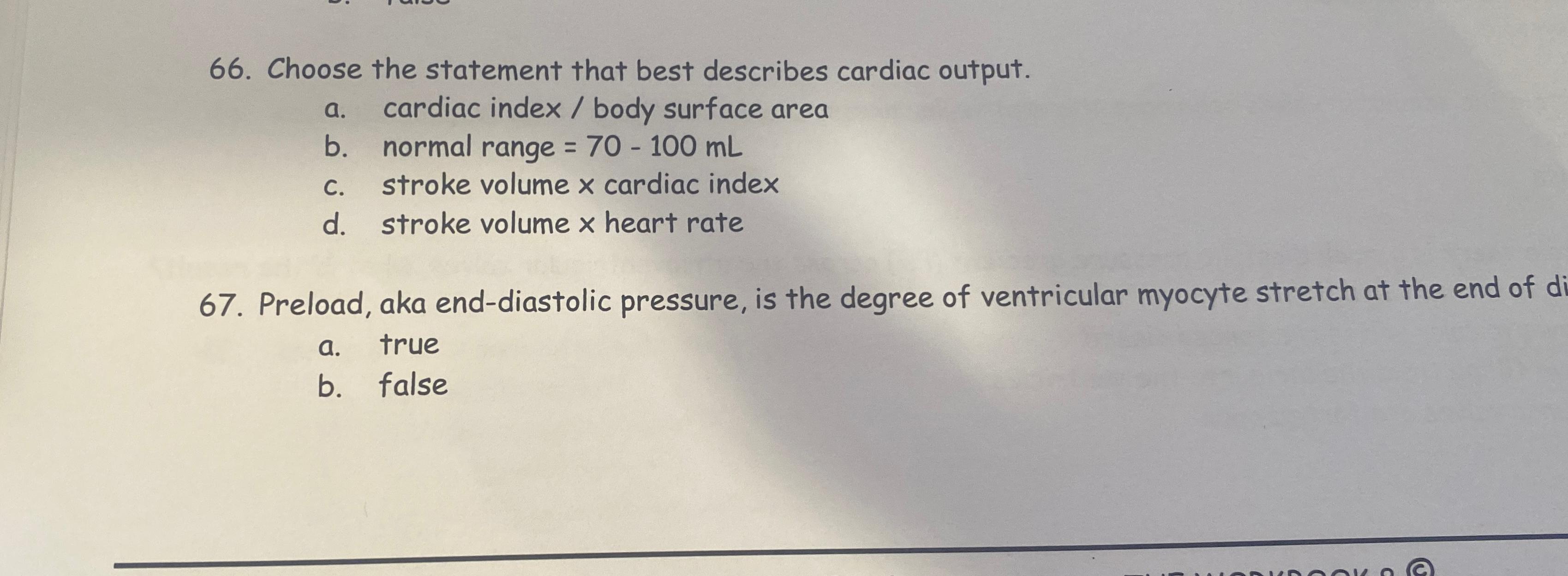 Solved Choose the statement that best describes cardiac | Chegg.com