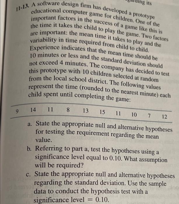 Solved 11-13. A software design firm has developed a | Chegg.com