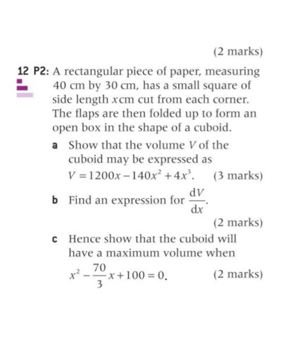 Solved P2: A rectangular piece of paper, measuring 40 cm by | Chegg.com