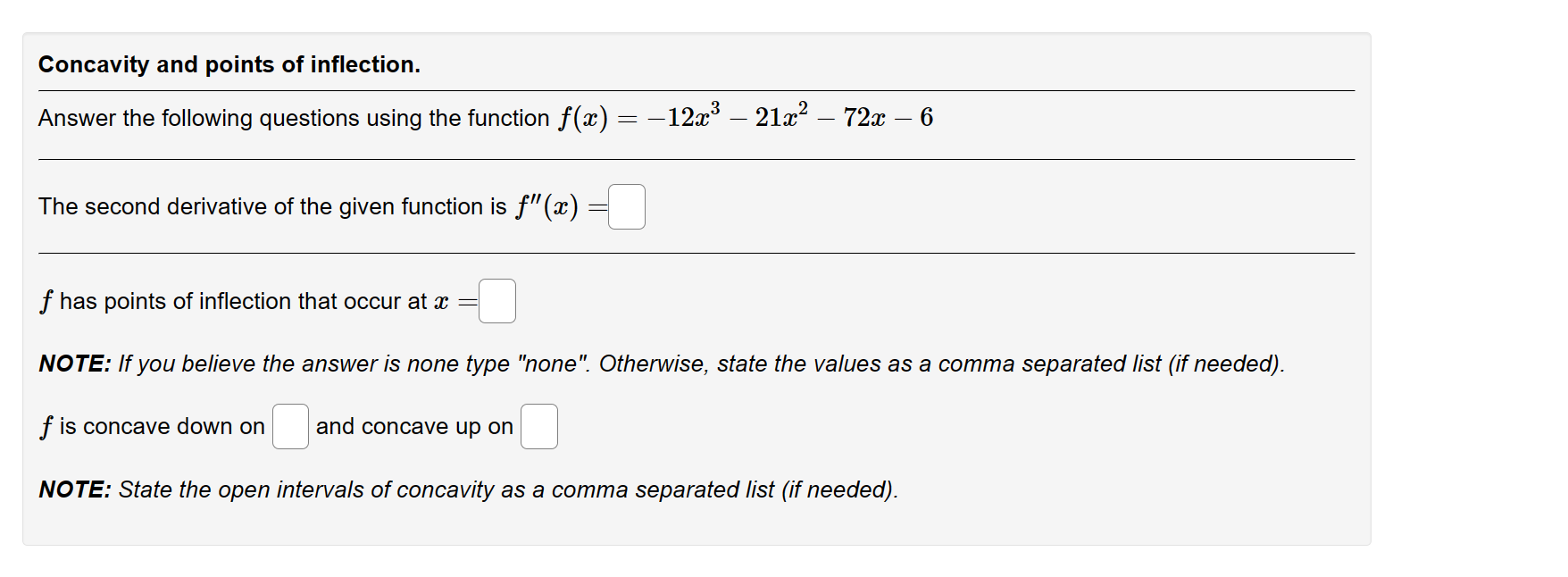 Solved Concavity and points of inflection.Answer the | Chegg.com