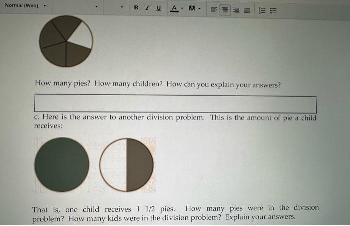 How many pies? How many children? How can you explain | Chegg.com