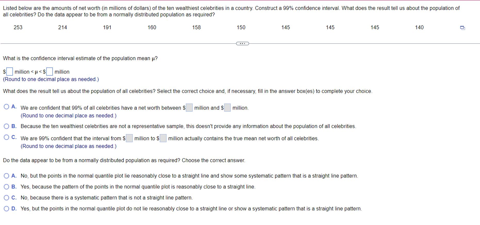 Solved all celebrities? Do the data appear to be from a | Chegg.com