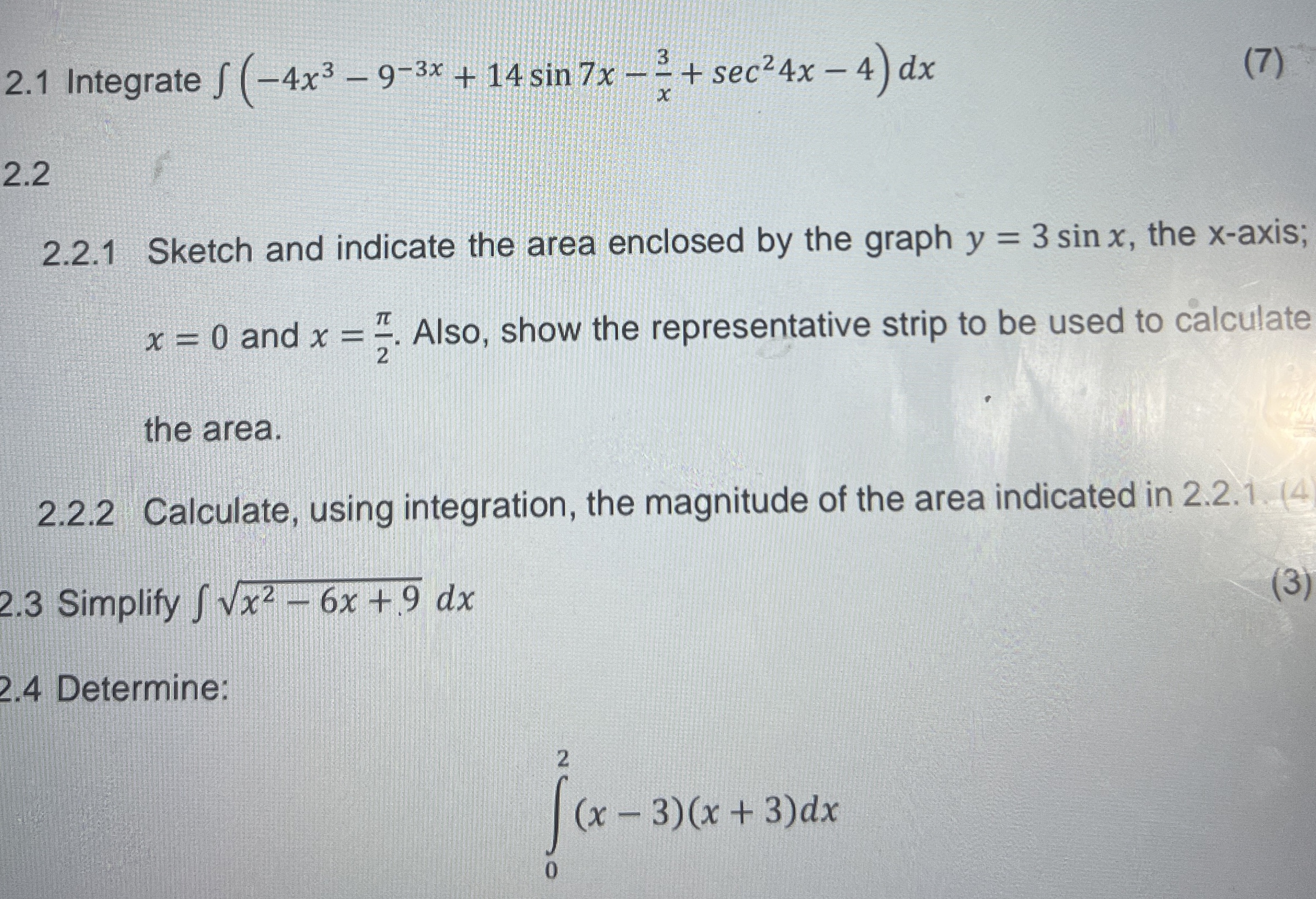 Solved 2.1 ﻿Integrate | Chegg.com