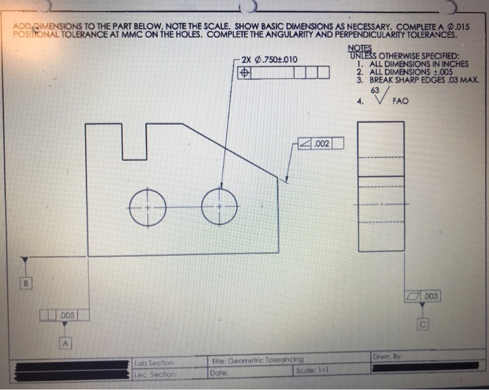 Solved ADD DIMENSIONS TO THE PART BELOW, NOTE THE SCALE. | Chegg.com