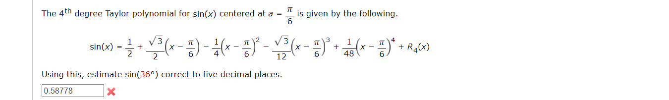 The 4th ﻿degree Taylor polynomial for sin(x) | Chegg.com