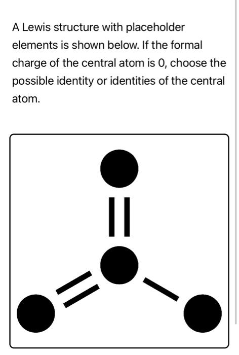 Solved A Lewis structure with placeholder elements is shown | Chegg.com Solved A Lewis structure with placeholder elements is shown | Chegg.com