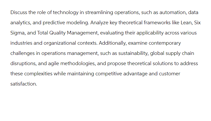 Solved Discuss the role of technology in streamlining | Chegg.com