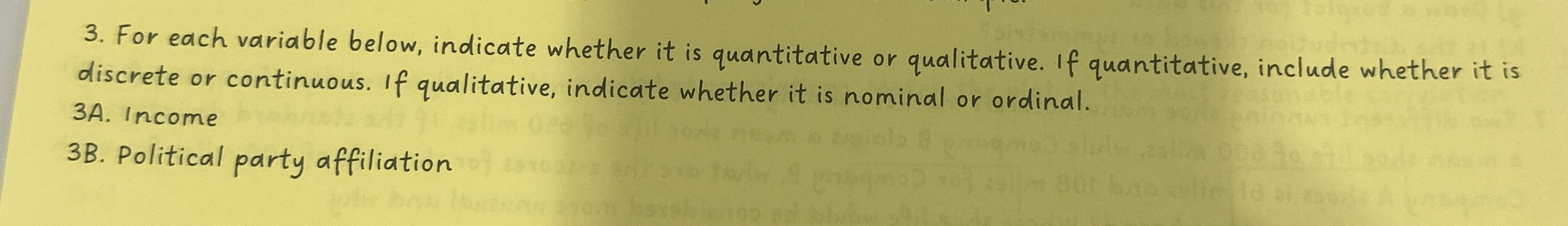 Solved For each variable below, indicate whether it is | Chegg.com