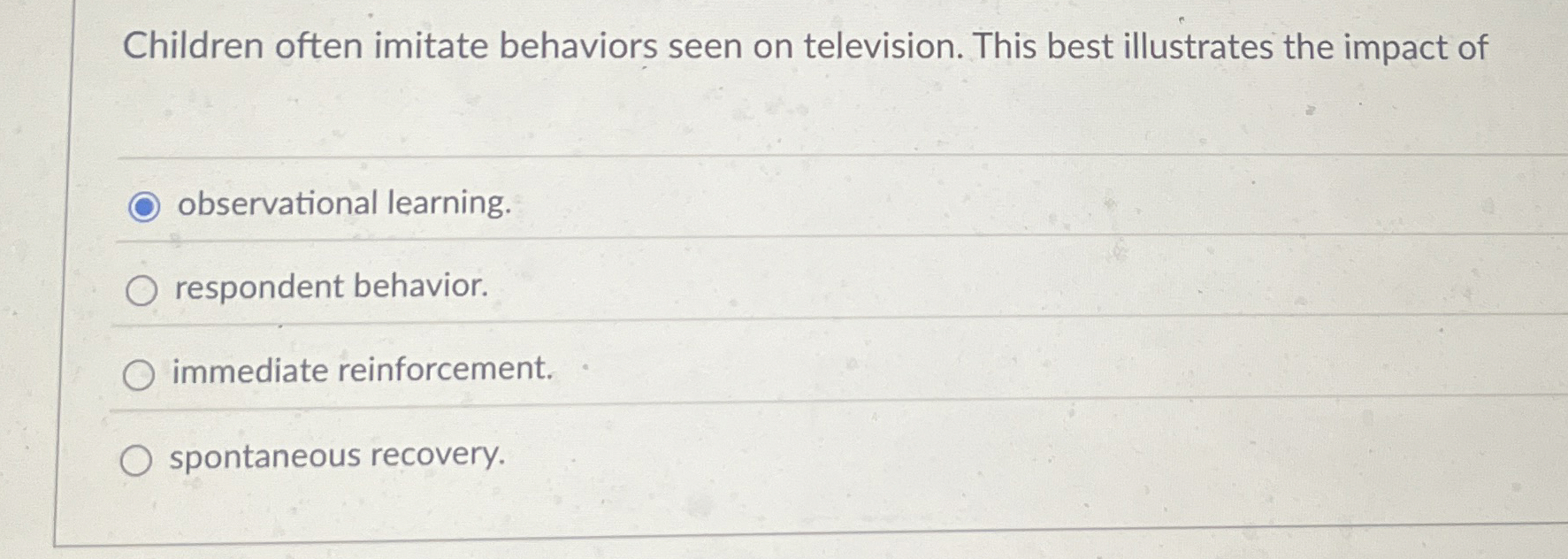 Solved Children often imitate behaviors seen on television. | Chegg.com