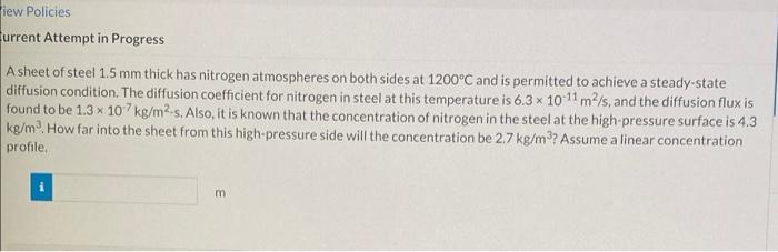 Solved iew Policies Current Attempt in Progress A sheet of | Chegg.com