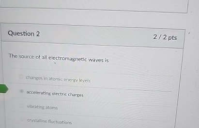 Solved Question 222 ﻿ptsThe source of all electromagnetic | Chegg.com