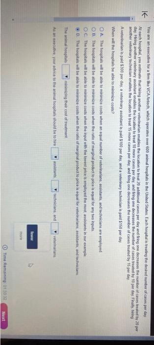 Solved You are an executive for a firm Whe VCA Antech, which | Chegg.com