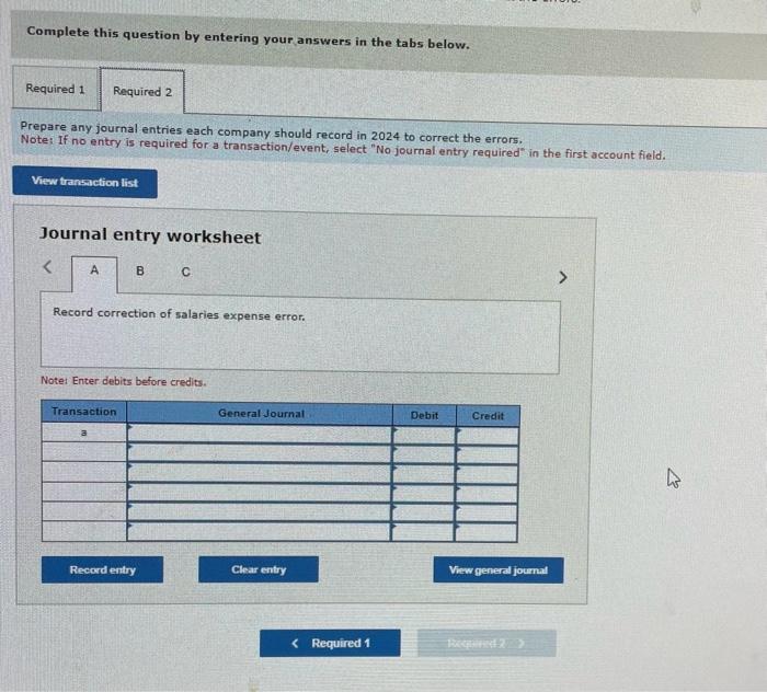 Solved Exercise 20-23 (Static) Error correction; three | Chegg.com