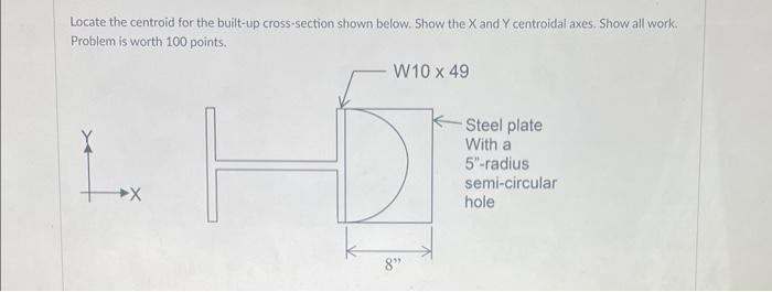 Solved Locate the centroid for the built-up cross-section | Chegg.com
