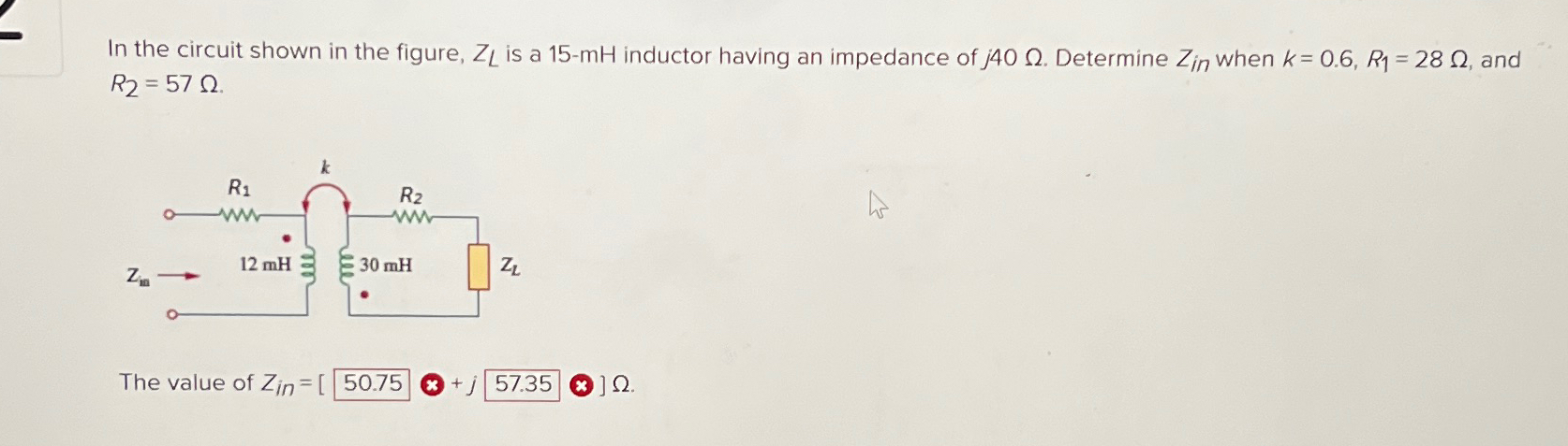 Solved In the circuit shown in the figure, ZL ﻿is a 15-mH | Chegg.com