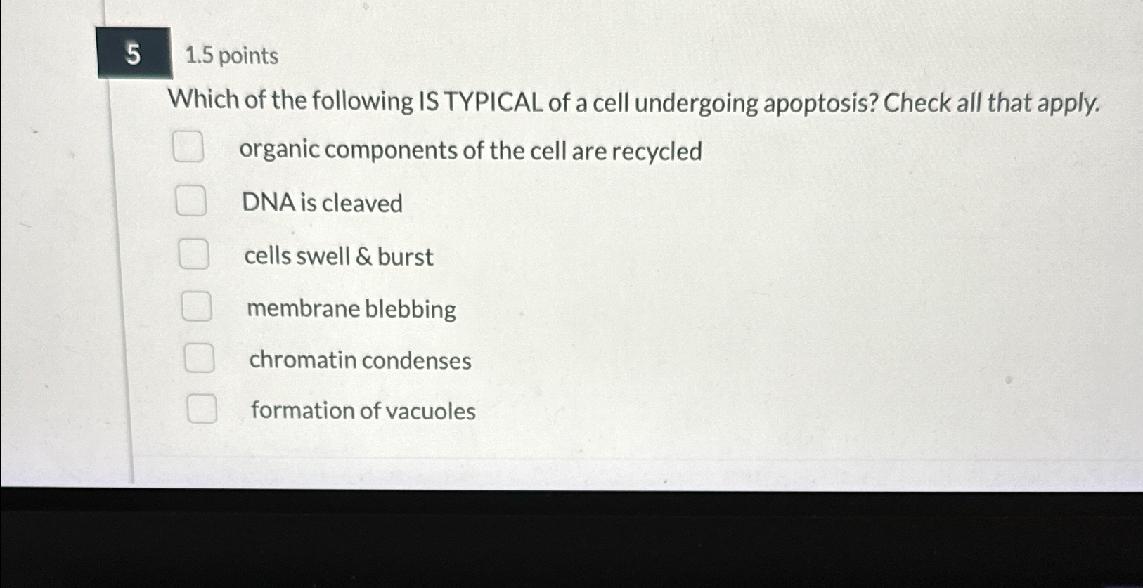 Solved 51.5 ﻿pointsWhich of the following IS TYPICAL of a | Chegg.com