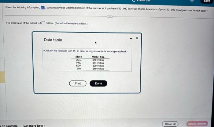 Solved Given the following information, , construct a | Chegg.com