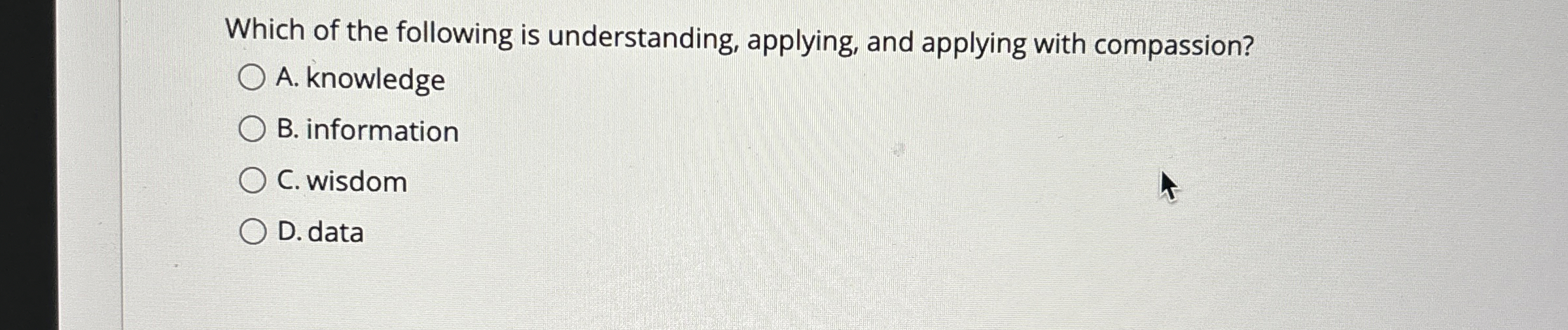 Solved Which of the following is understanding, applying, | Chegg.com