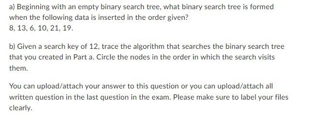 Solved A Beginning With An Empty Binary Search Tree What 9973