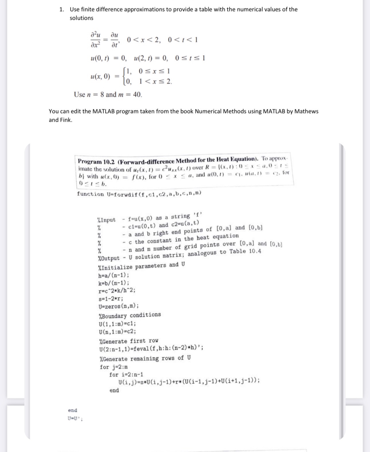 Use finite difference approximations to provide a | Chegg.com