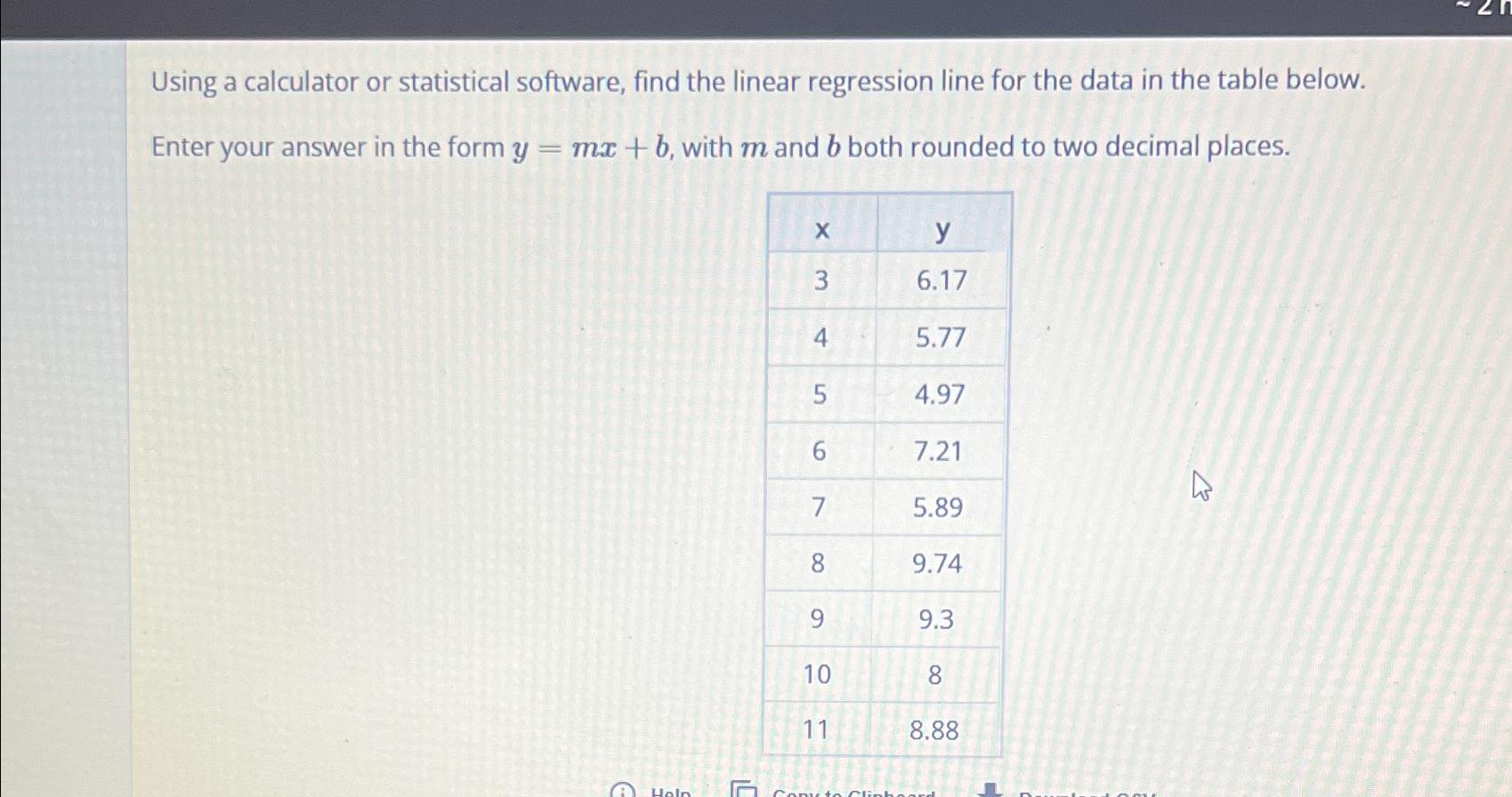 Solved Using a calculator or statistical software, find the | Chegg.com