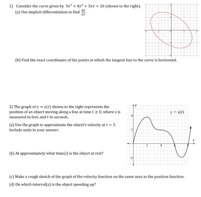 Solved 1) Consider the curve given by 3x2 + 4y2 + 3xy = 26 | Chegg.com