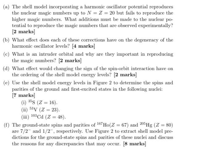 Solved (a) The shell model incorporating a harmonic | Chegg.com