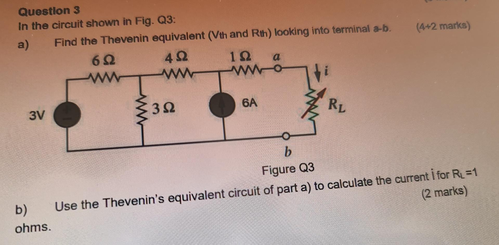 Solved Question 3 In the circuit shown in Fig. Q3: −1 Find | Chegg.com