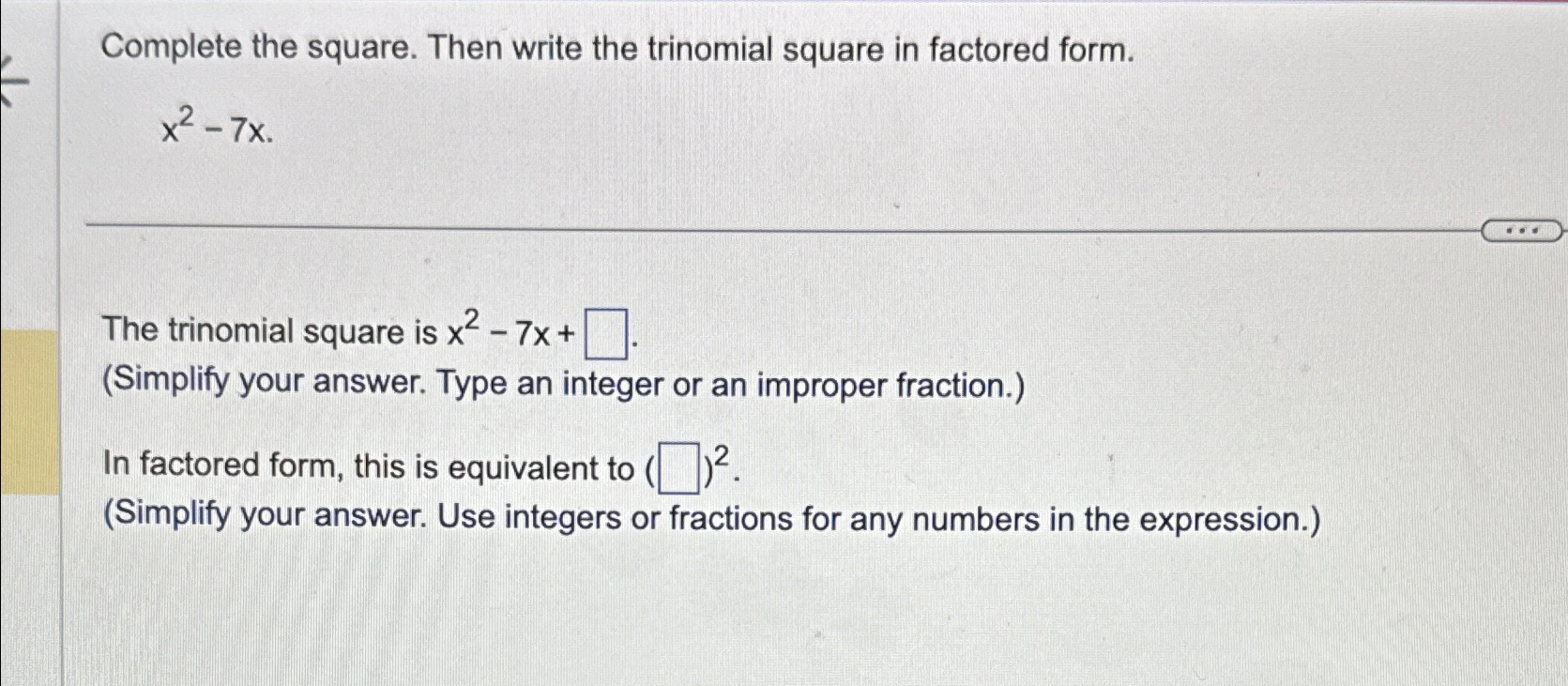 Solved Complete the square. Then write the trinomial square | Chegg.com