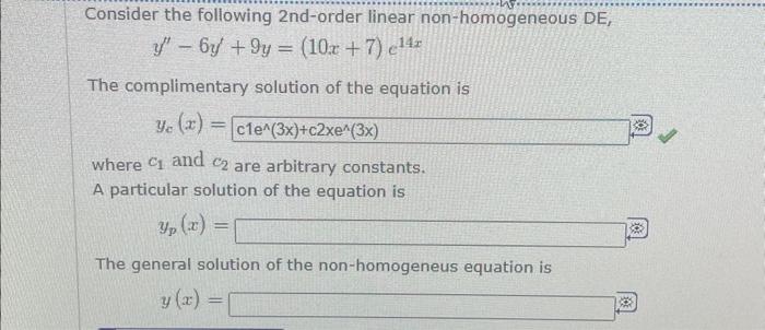 Solved Consider the following 2nd-order linear | Chegg.com