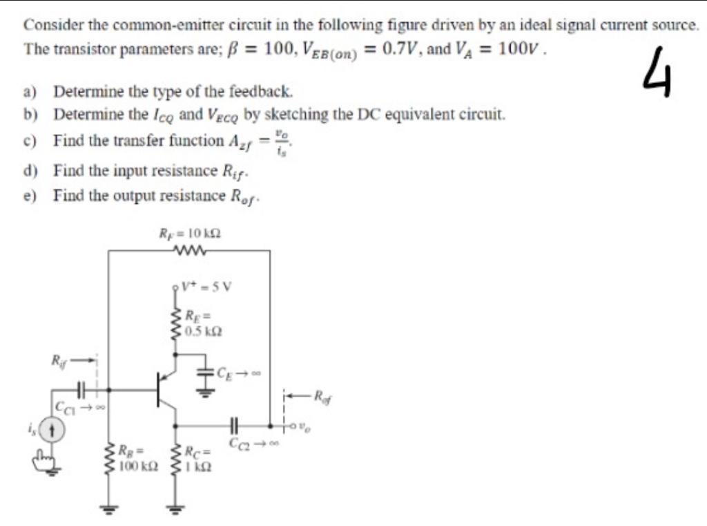 Solved Consider the common-emitter circuit in the following | Chegg.com