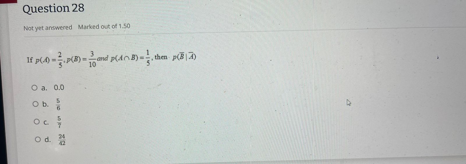 Solved Question 28Not yet answered Marked out of 1.50If | Chegg.com