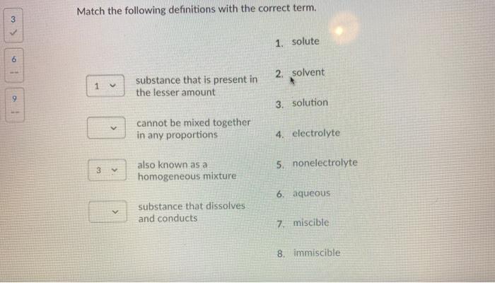 Solved Match the following definitions with the correct | Chegg.com