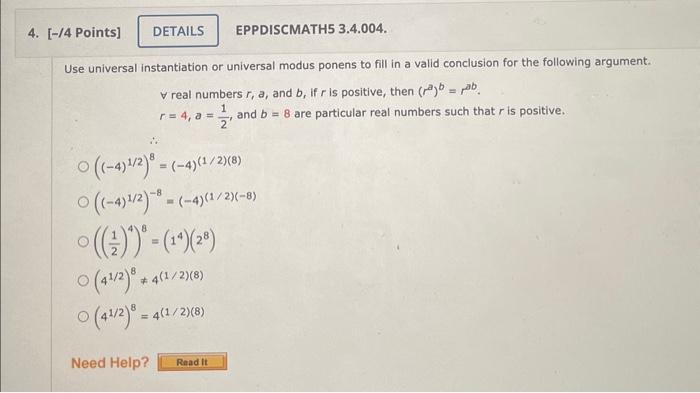Solved Use universal instantiation or universal modus ponens | Chegg.com