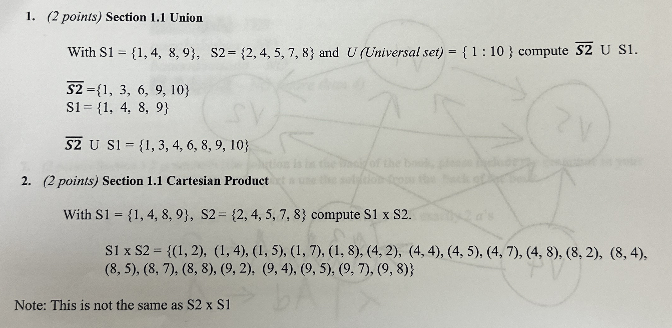 Solved (2 ﻿points) ﻿Section 1.1 ﻿UnionWith | Chegg.com