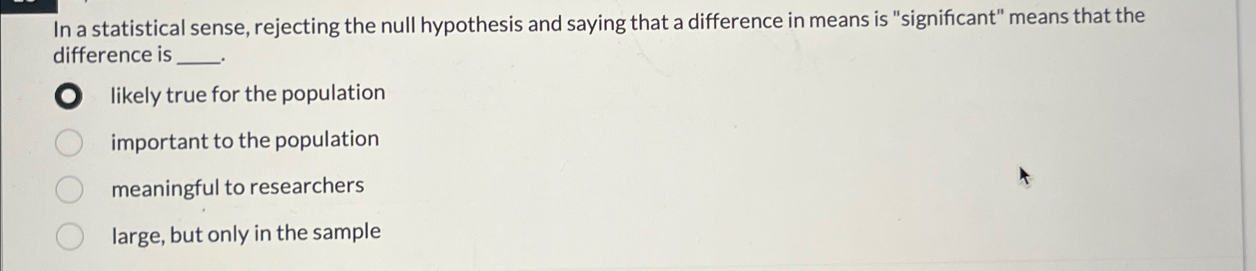 Solved In a statistical sense, rejecting the null hypothesis | Chegg.com