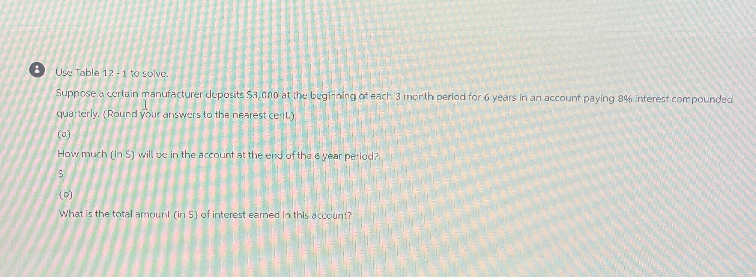 Solved Use Table 12-1 ﻿to solve.Suppose a certain | Chegg.com