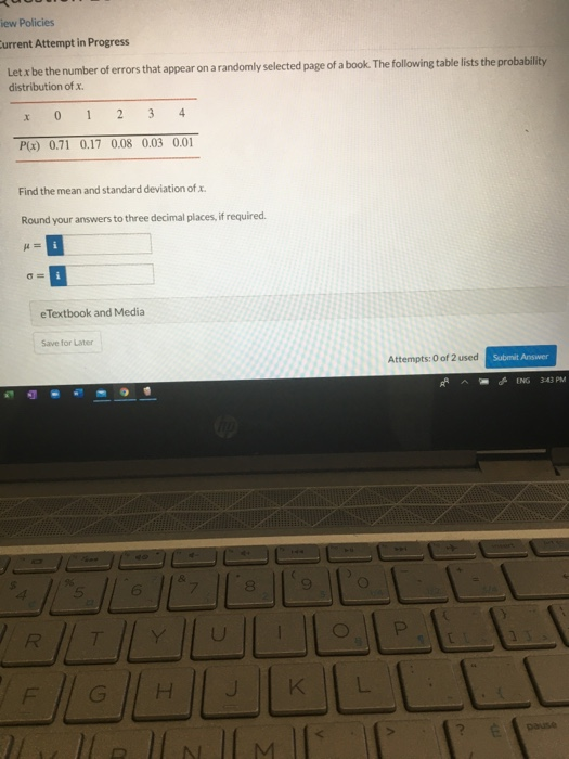 Solved lew Policies urrent Attempt in Progress Let x be the | Chegg.com