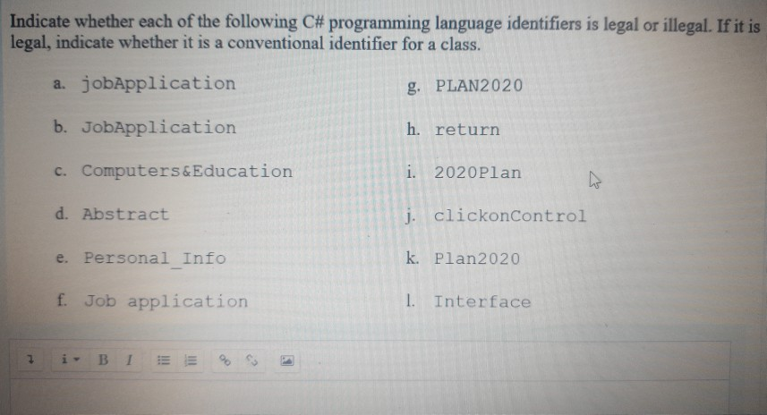 Solved Indicate Whether Each Of The Following C Programming