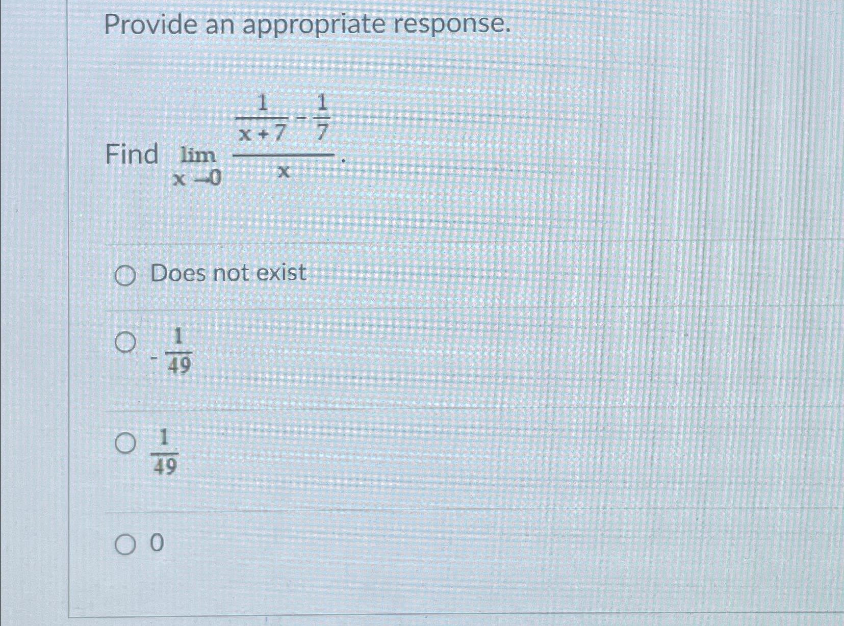 Solved Provide an appropriate response.Find | Chegg.com