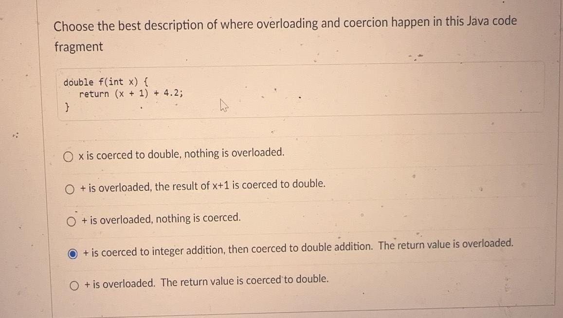 Solved Choose the best description of where overloading and | Chegg.com