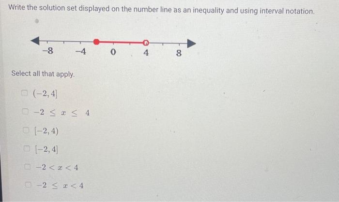 Solved Write the solution set displayed on the number line | Chegg.com
