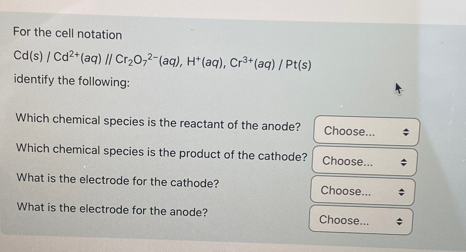 Solved Please Fast !For the cell | Chegg.com