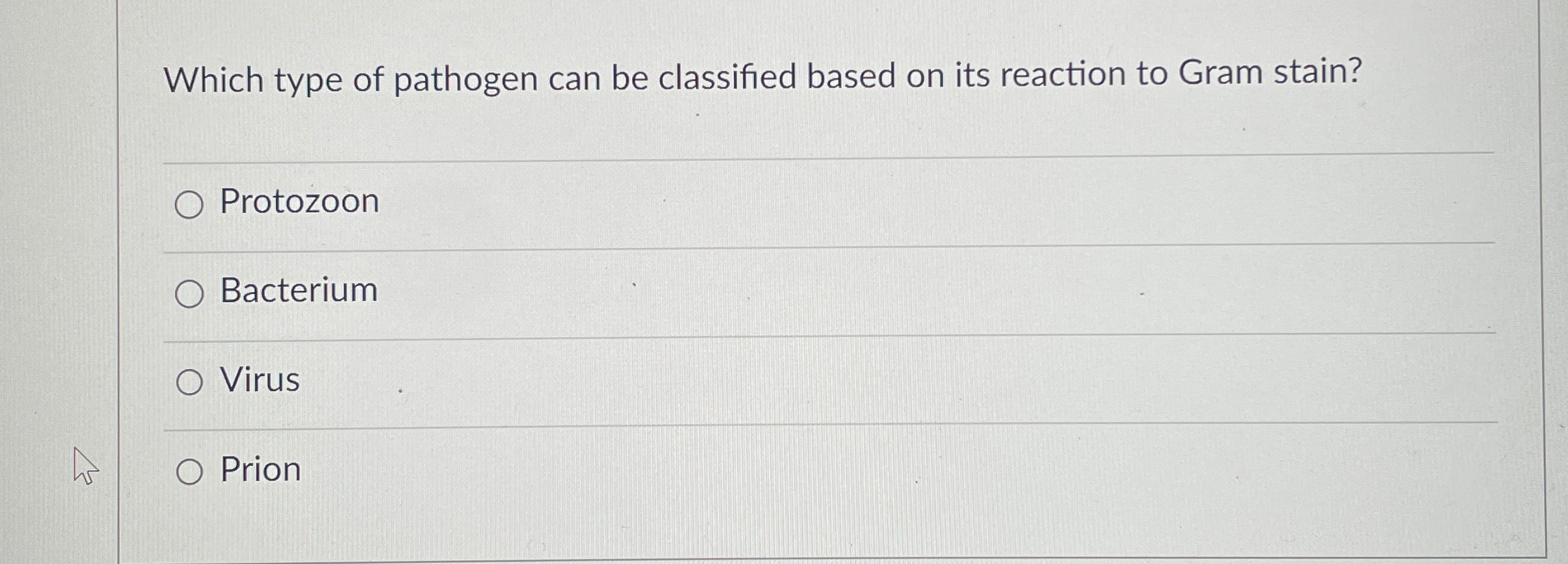 Solved Which type of pathogen can be classified based on its | Chegg.com