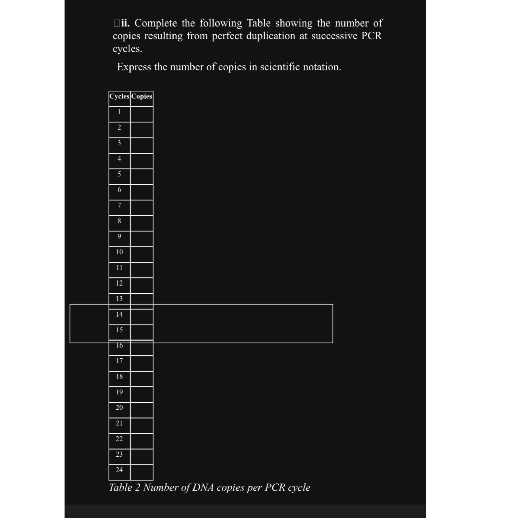 Solved ii. ﻿Complete the following Table showing the number | Chegg.com