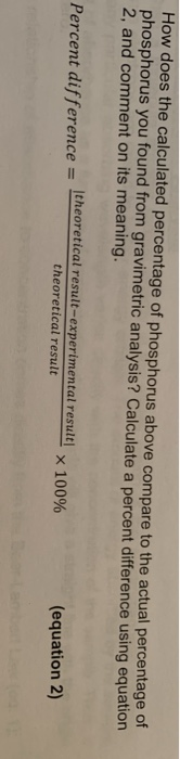 Gravimetric Analysis of Phosphorus in Plant Food | Chegg.com