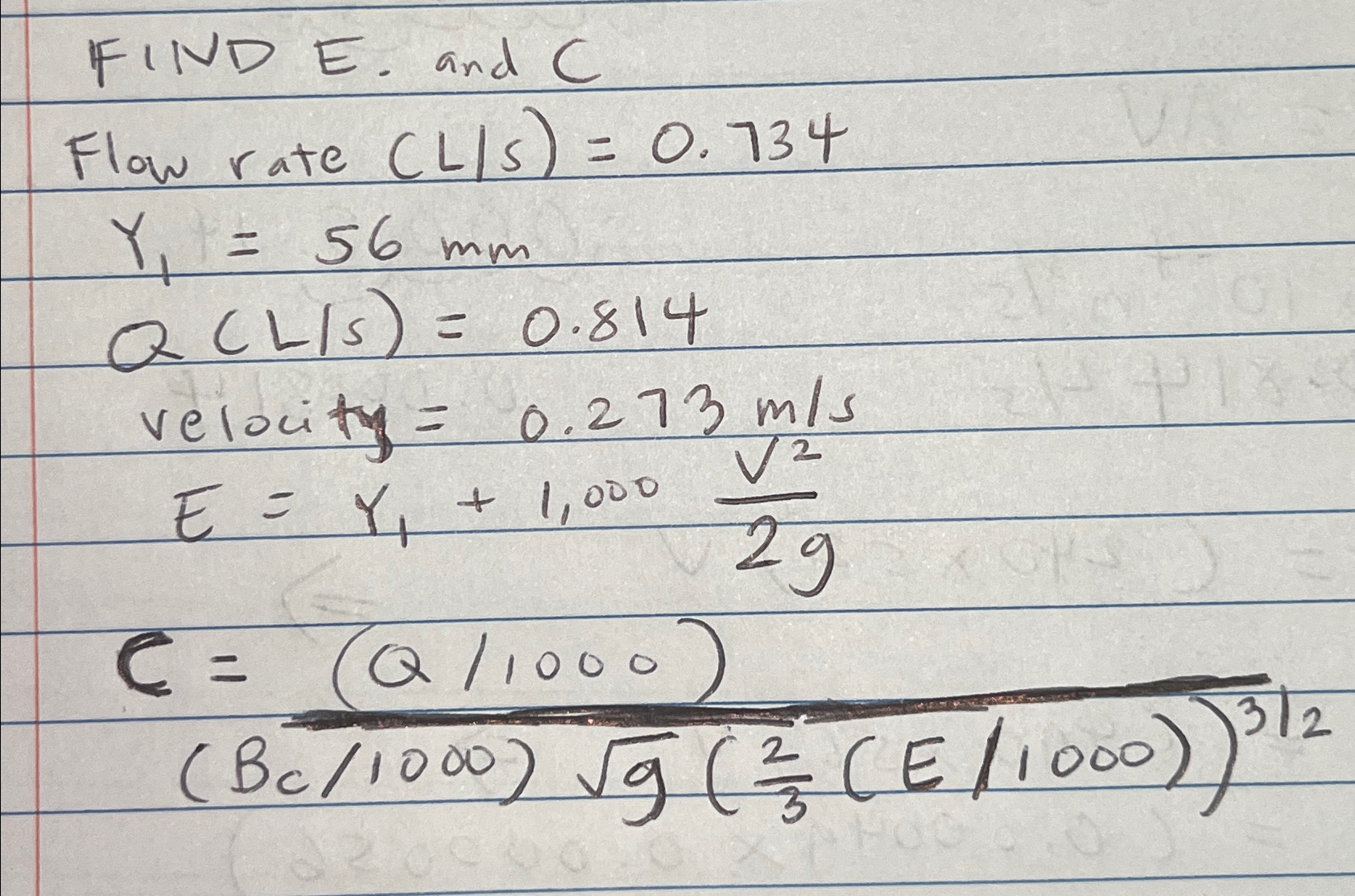 Solved Find E (specific energy) ﻿and C (discharge | Chegg.com